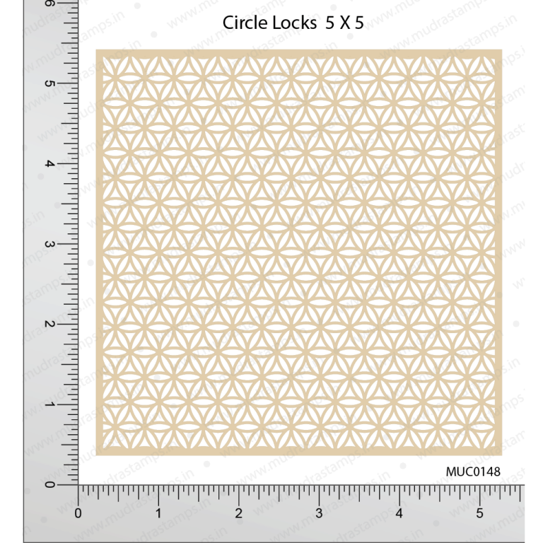 Chipzeb – Circle Locks 5×5 Designer Chipboard – Mudra Craft Stamps